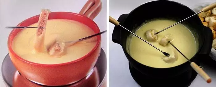Swiss classic cheese fondue