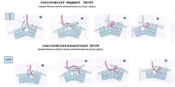 Buclele din buclă și din față în diagramă