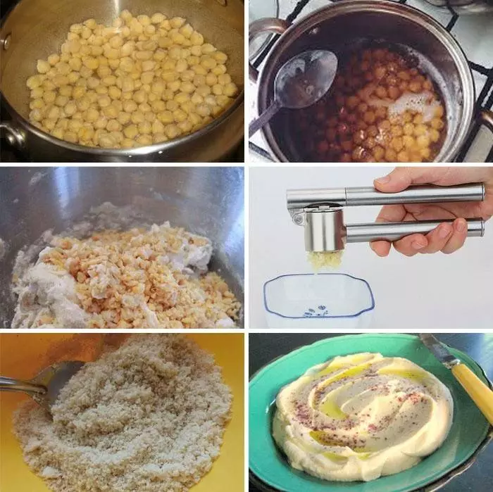 Cozinhar pasta de grão de bico com sementes de gergelim