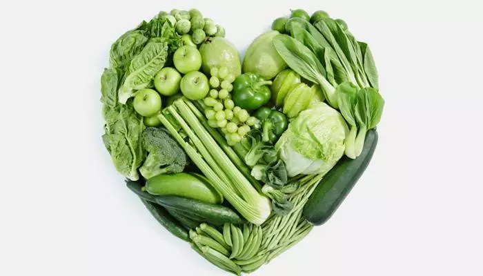 Verduras y frutas verdes