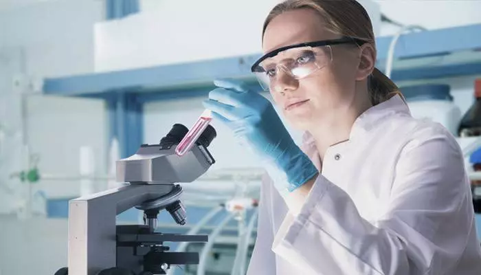 Laboratory Assistant Performs Tissue Analysis