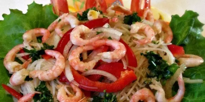 Hipon salad na may funchose