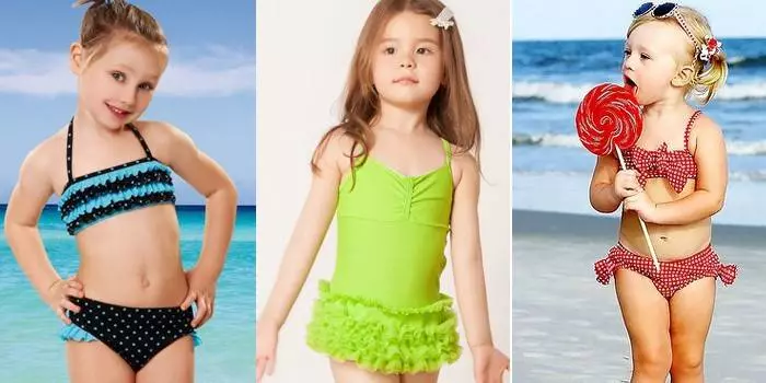 DIY swimsuit alang sa mga batang babaye nga 2-5 ka tuig ang edad