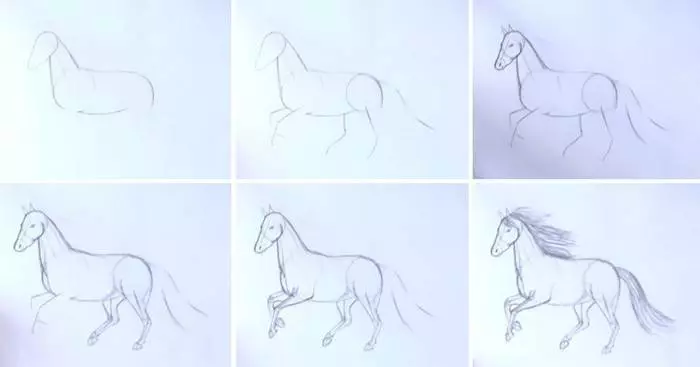 Ako vykresliť bežiaceho koňa