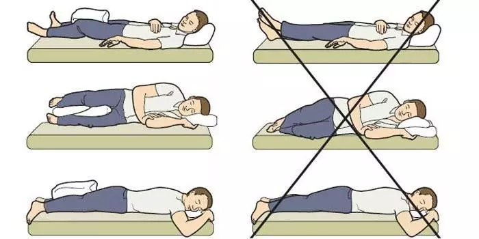 Kedudukan yang disyorkan untuk tidur dan berehat pada tempoh awal