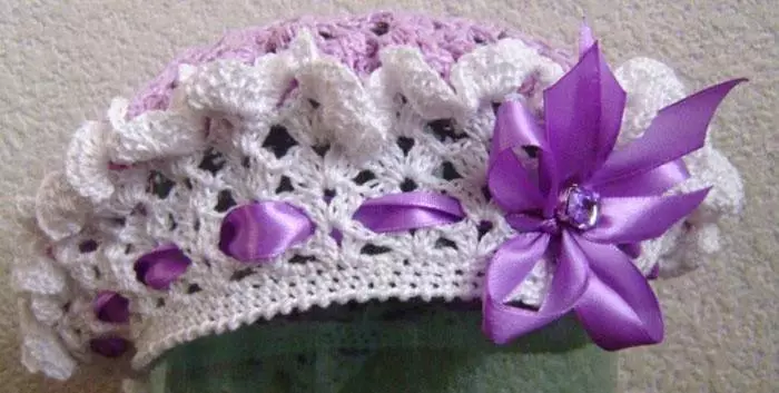 Crochet openwork beret