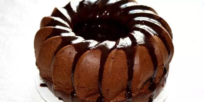 Chocolate-glazed royal chocolate muffin