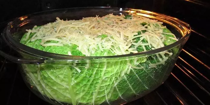 Oven savoy cabbage casserole