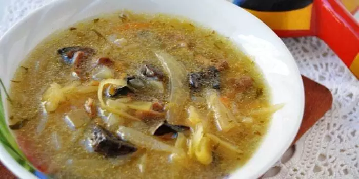 Soupe de chou aigre aux champignons