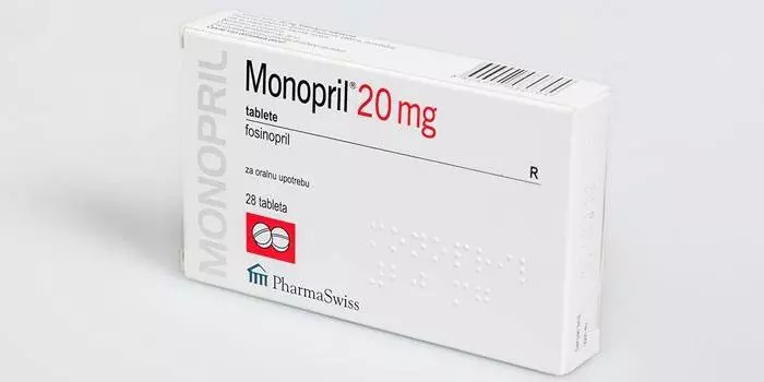Monopril tabletes iepakojumā