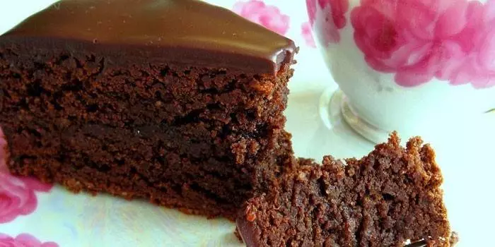 Slice of Chocolate Sponge Cake