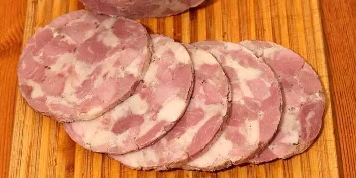 Chopped homemade ham, minced