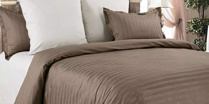 Lamba fandriana Stripe satin Cappuccino