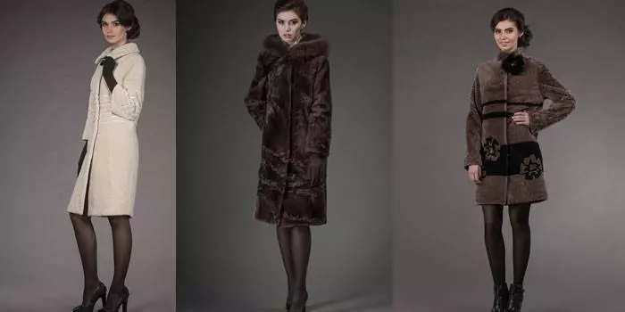 Models of fashionable astragan fur coats