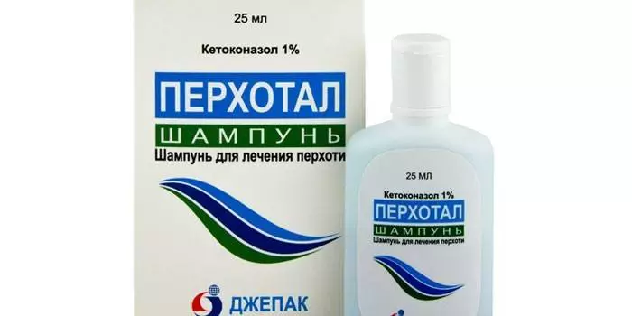 Anti-dandruff shampoo na may ketoconazole Dandruff sa package