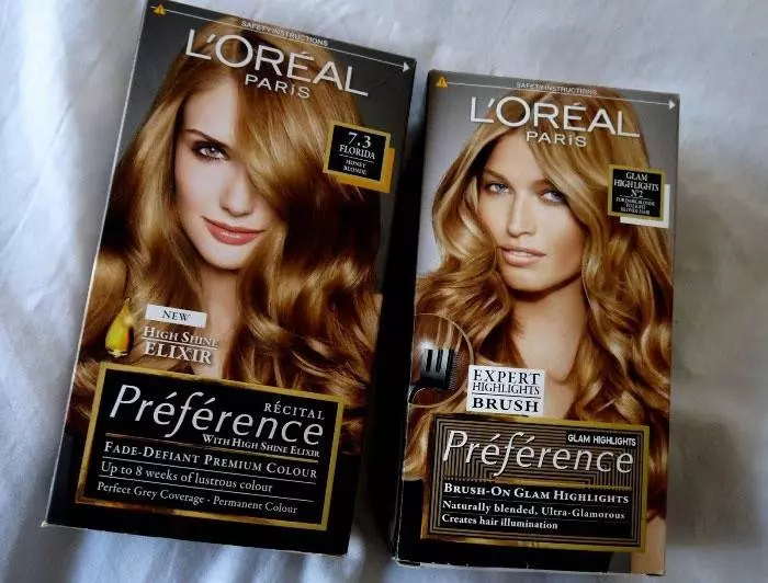 Боя за коса Loreal Preference - палитра от цветови нюанси (снимки и рецензии)