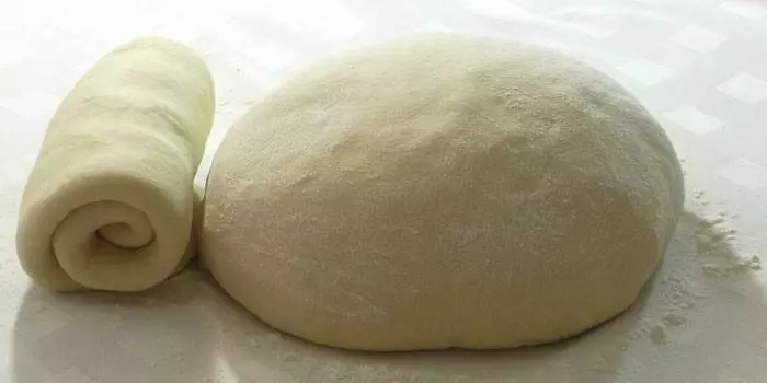 Two pieces of yeast choux pastry