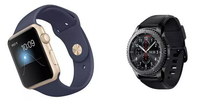 Гадзіннік Apple Watch Sport 42mm with Sport Band і разумныя гадзіны Samsung Gear S3 Frontier