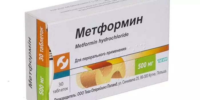 Allunan Metformin a cikin kunshin