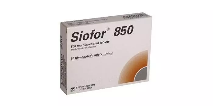 Siofor 850 pilulak pakete batean