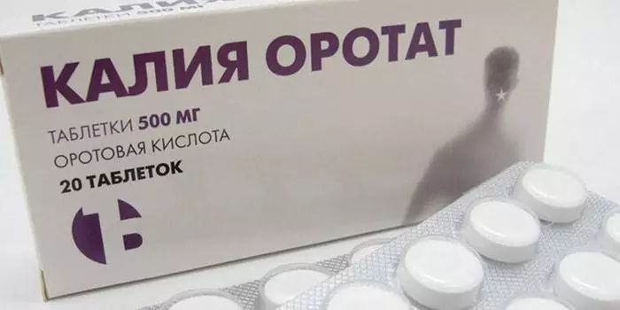 Kaliumorotat tabletter i förpackning