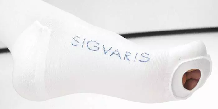 Anti-embolesch Strümpfe mat Silikonelastik vun der Sigvaris Firma