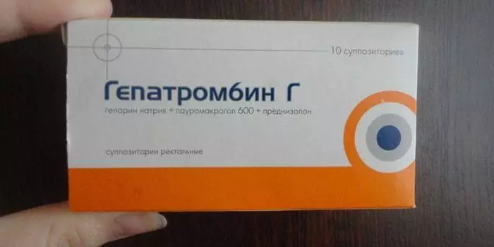 Suppositories Hepatrombin G ee baakadka ku jira