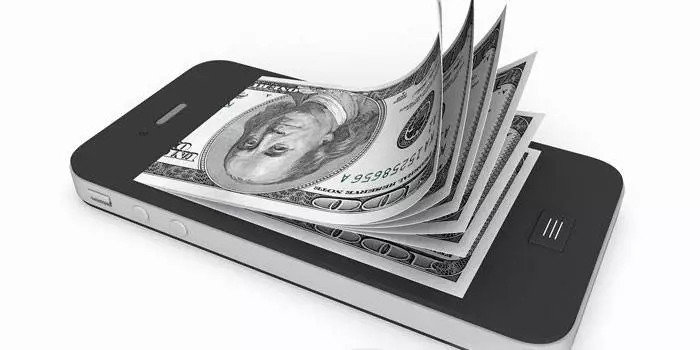 Smartphone en bankbiljetten