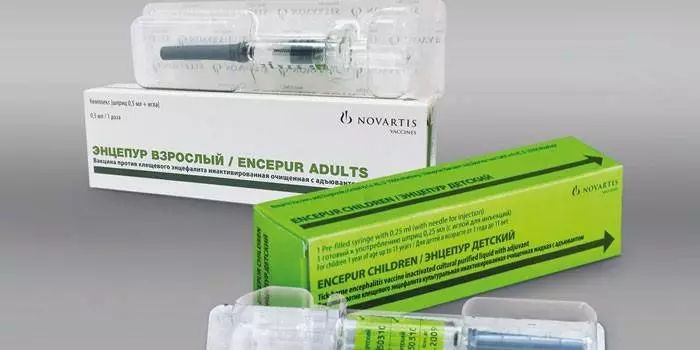 Encepur -vaccine til voksne og børn i pakninger