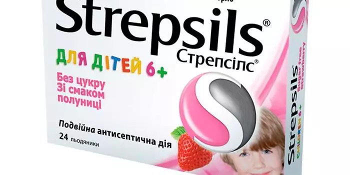 Strepsils lollipops جي پيڪنگ