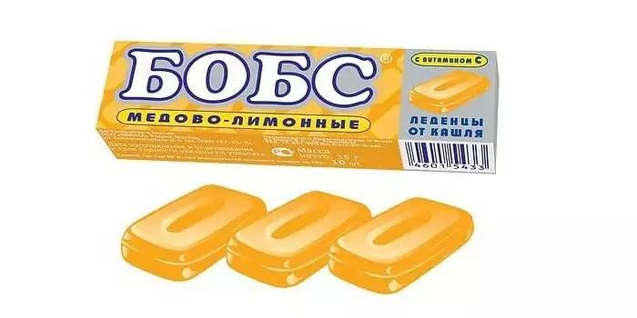 Packaging of honey-lemon lemon drops Bobs