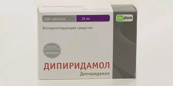 Förpackning av tabletter Dipyridamole