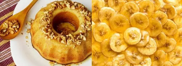 Souffle makanan penutup dengan pisang