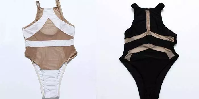 Două modele de costume de baie pentru femei de la marca Stripsky cu inserții transparente