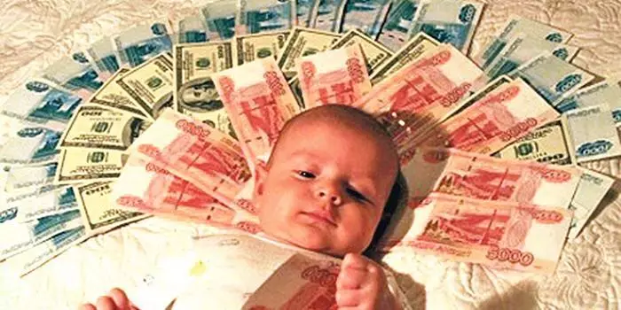 O bebé mente nos billetes de banco