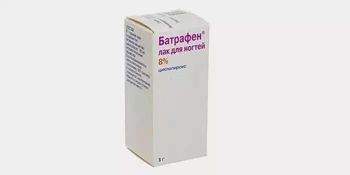 Medical nail polish Batrafen in the package