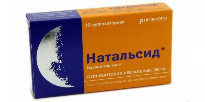 Rectal suppositories Natalsid in the package