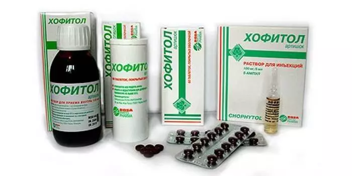 A Hofitol gyógyszer csomagolása különböző felszabadulási formákban