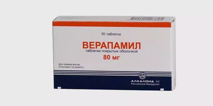 Verapamil tabletter i en pakke