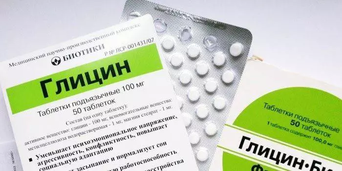 Glycin tabletter i en pakke