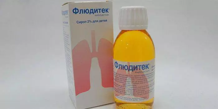 Fluiditec syrup tari na yara a cikin kunshe