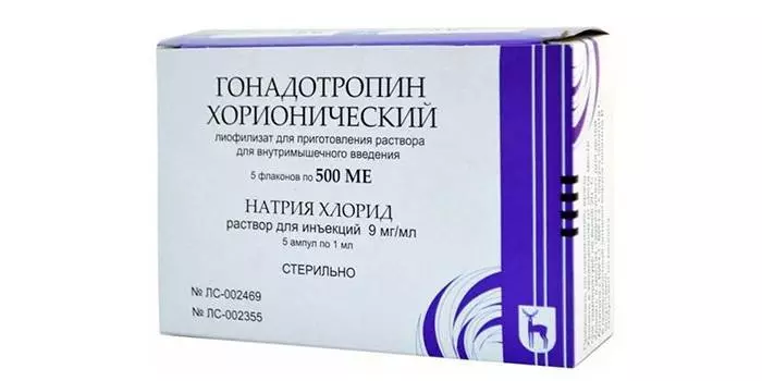 Solució del medicament Gonadotropin Chorionic al paquet