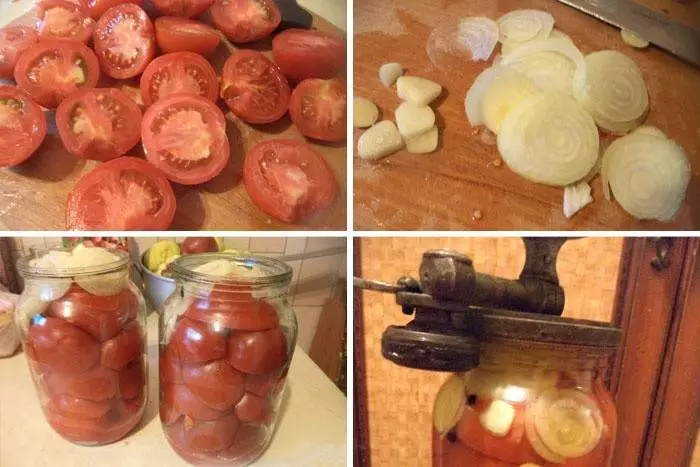 Tomatos mewn llun llenwi gelatinous