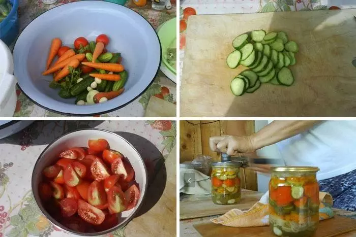 Assorted salad preparation process
