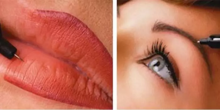 Anvendelse af permanent læbe- og øjenbrynsmakeup