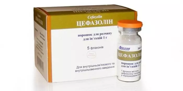 Cefazolin दवा की पैकेजिंग