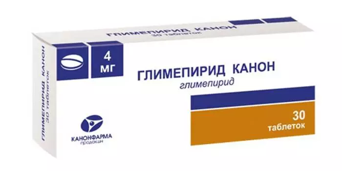 Verpakking van Glimepiride tablette