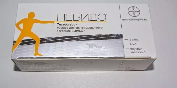 Tabletas de Nebido en un paquete