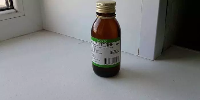 Aseptolin syrup a cikin kwalba