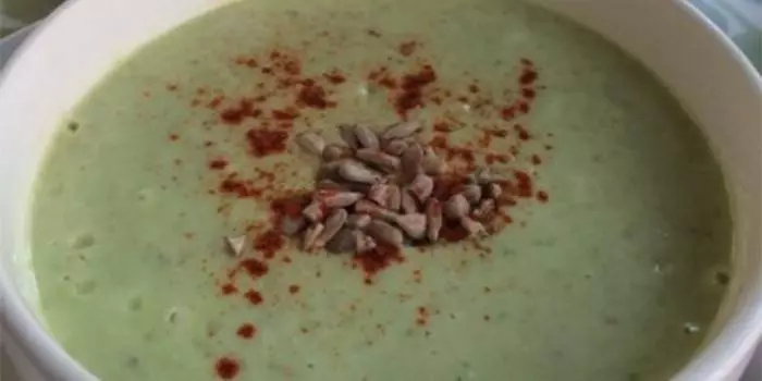 سائو buckwheat puree سوپ سج مکڻ جي seedsج سان